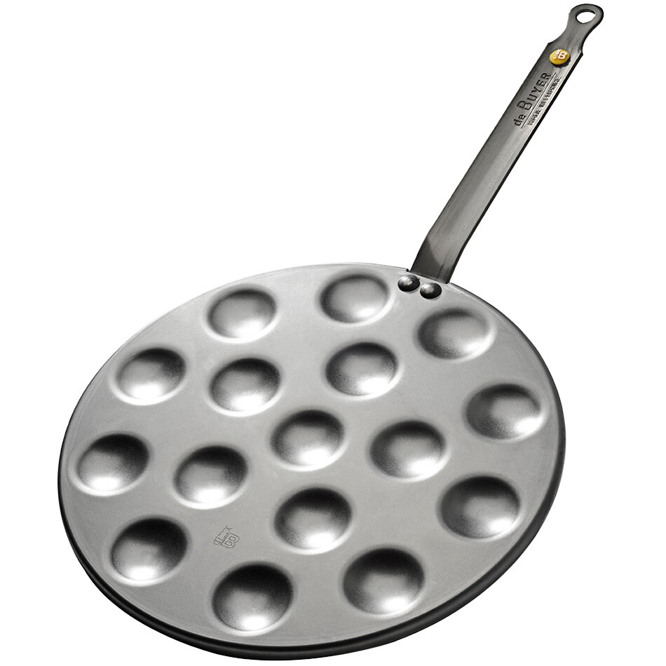 de Buyer Mineral B Element 10 9/16" Carbon Steel Aebleskiver Pan 5612.16
