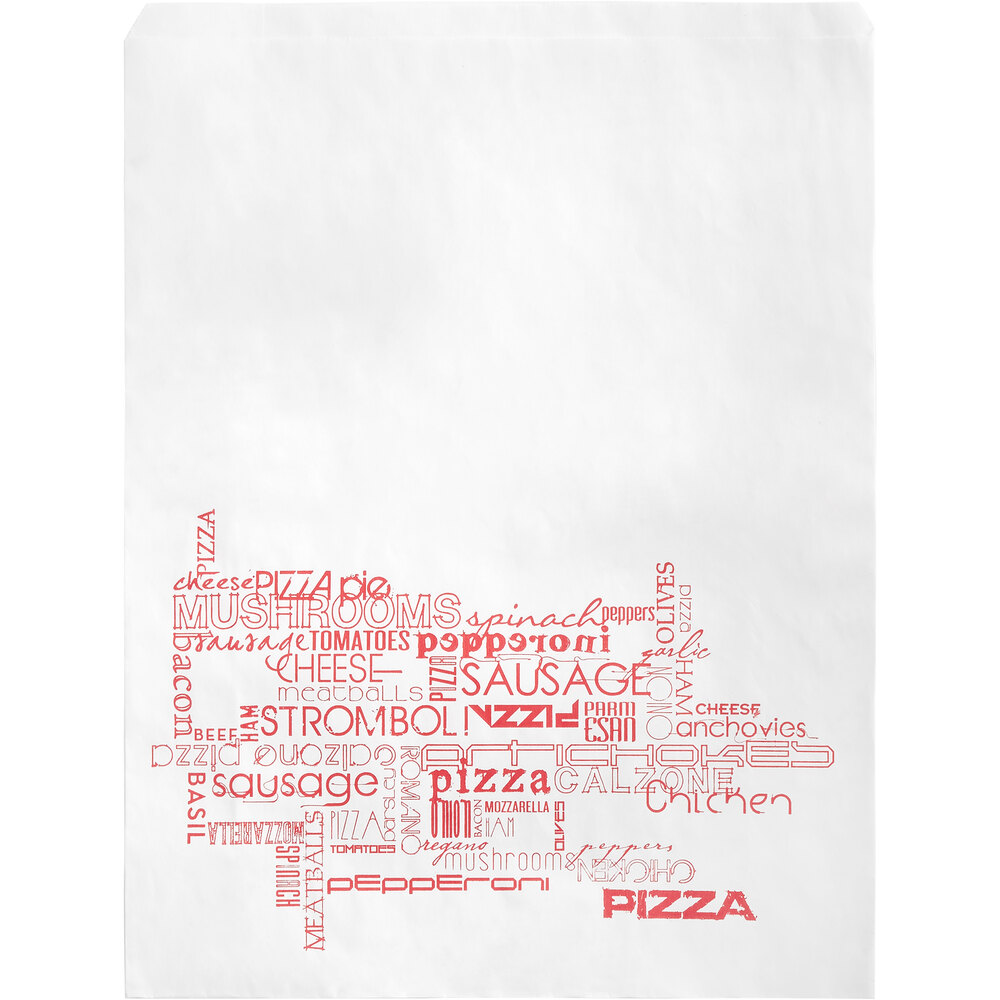 Choice 12" x 15" Printed Paper Pizza Bag - 1,000/Case