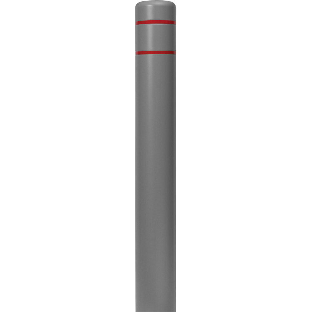 Innoplast BollardGard 9 1/8" x 72" Gray Bollard Cover with Red ...