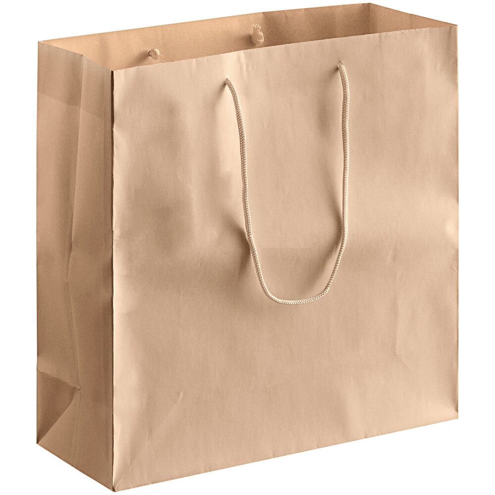 16" x 6" x 16" Brown Paper Bag with Rope Handles - 100/Case