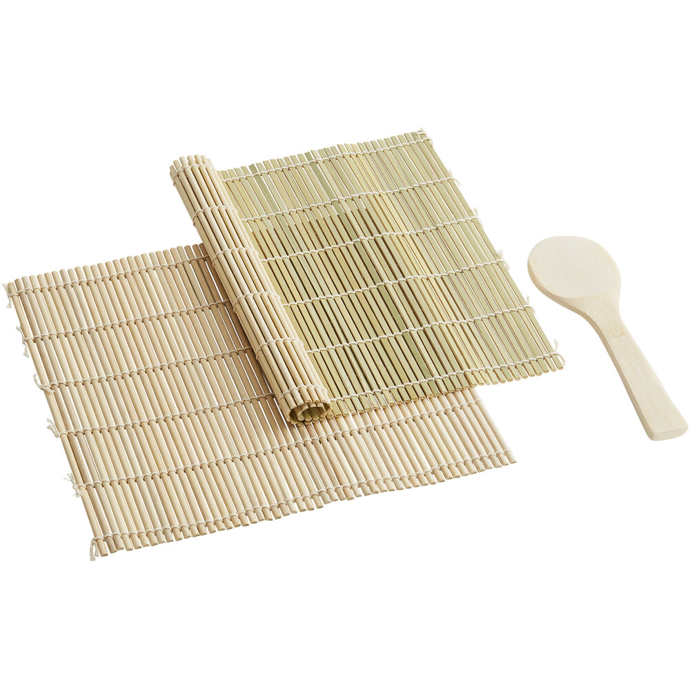 Emperor's Select Sushi Making Kit with Bamboo Rice Paddle and (2) 12" x ...