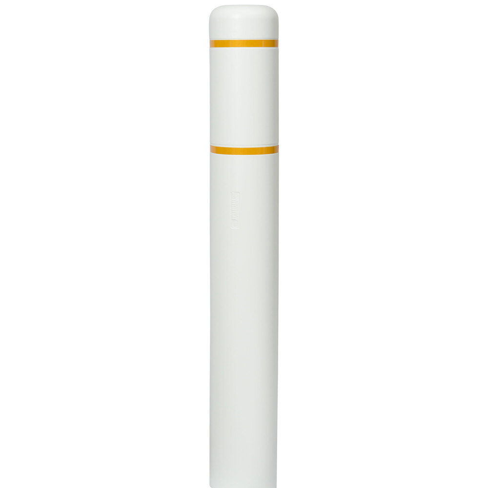 Innoplast BollardGard 7 1/8" x 60" White Bollard Cover with Yellow ...