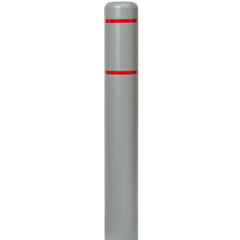 Innoplast BollardGard 7 1/8" x 60" Gray Bollard Cover with Red ...