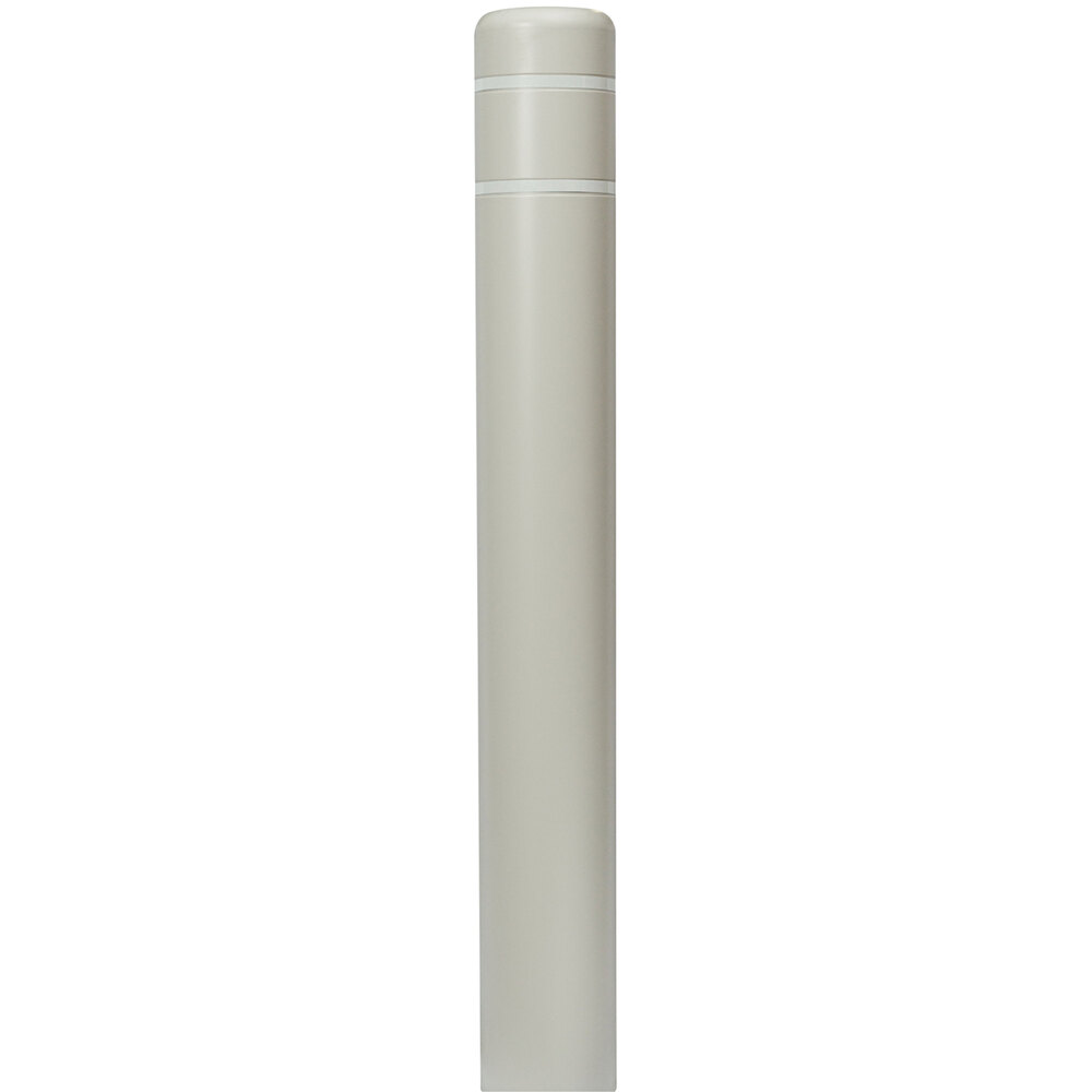 Innoplast BollardGard 7 1/8" x 60" Light Gray Bollard Cover with White ...