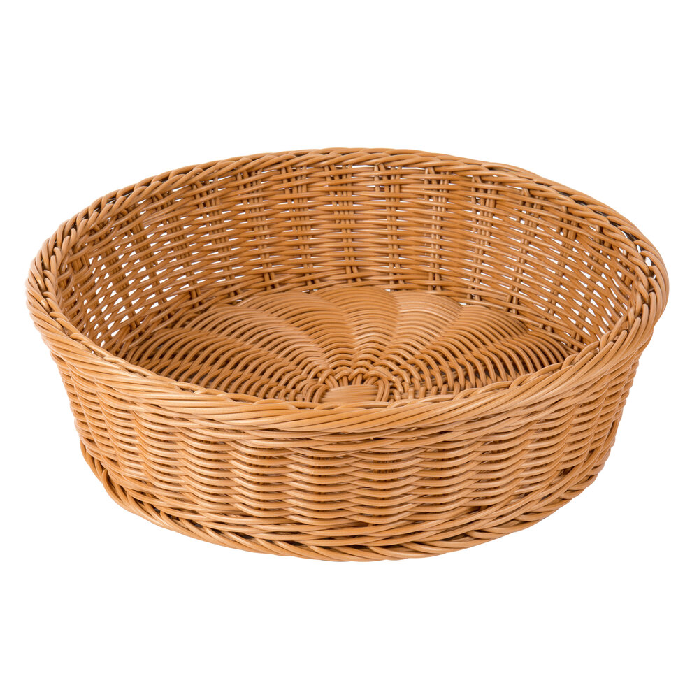 GET WB-1551-HY Designer Polyweave 15 1/2" x 4 1/4" Honey Round Plastic ...