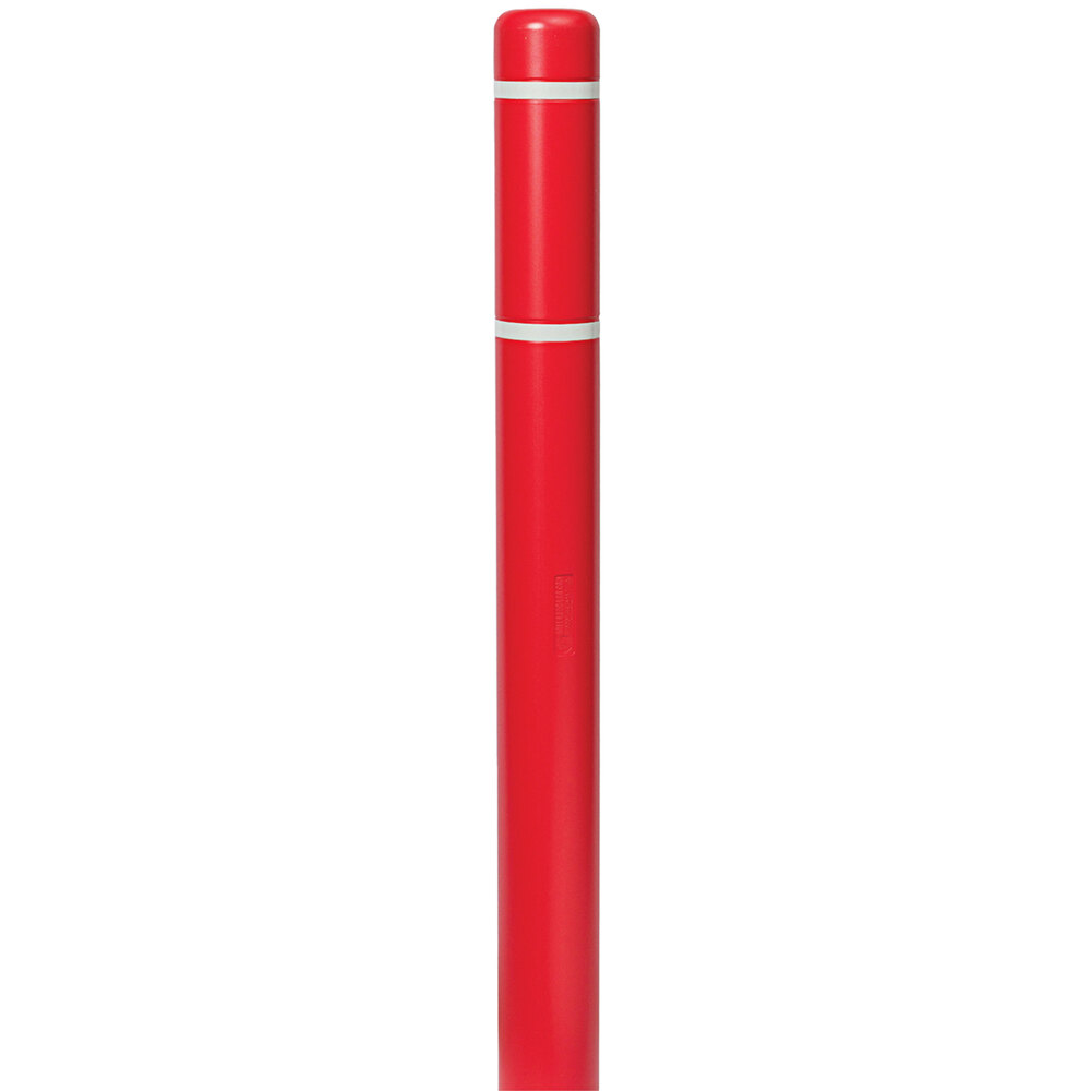 Innoplast BollardGard 4 11/16" x 72" Red Bollard Cover with White ...