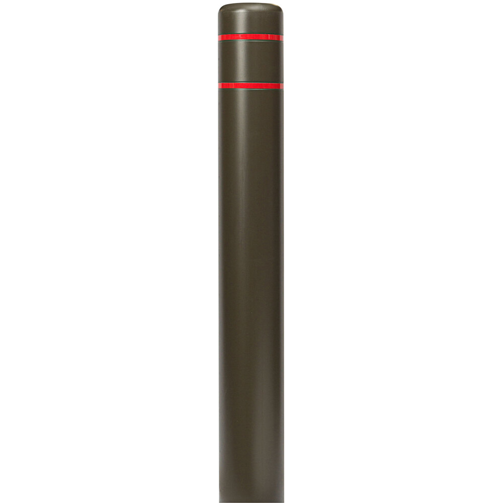 Innoplast BollardGard 9 1/8" x 72" Brown Bollard Cover with Red ...