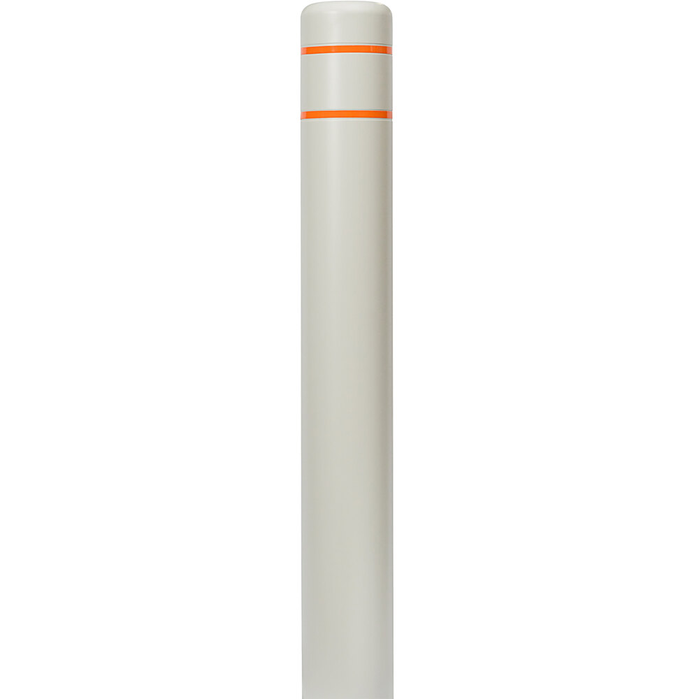Innoplast BollardGard 9 1/8" x 72" Light Gray Bollard Cover with Orange ...