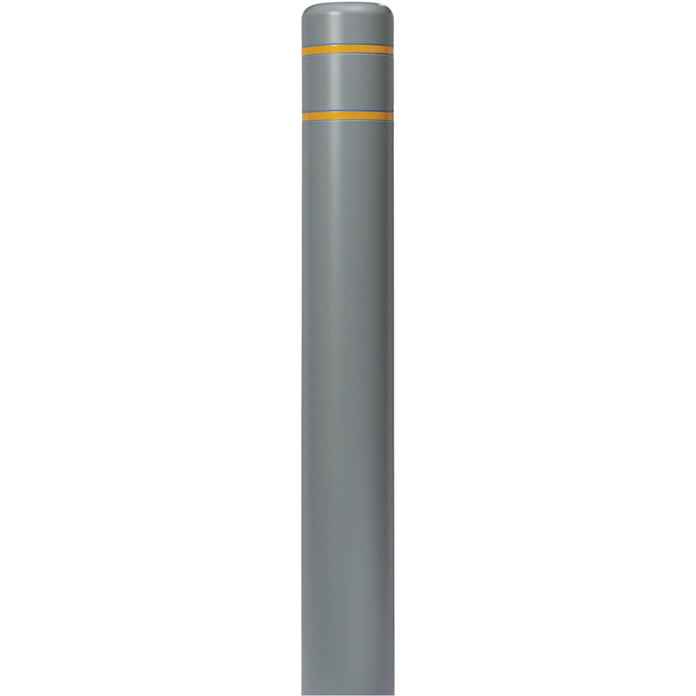Innoplast BollardGard 9 1/8" x 72" Gray Bollard Cover with Yellow ...