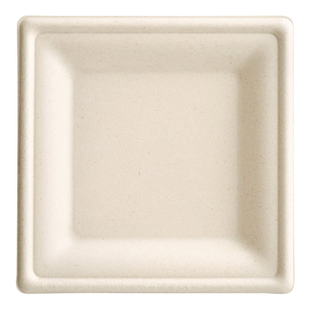 EcoChoice 6" x 6" Natural Plant Fiber Square Plate - 400/Case