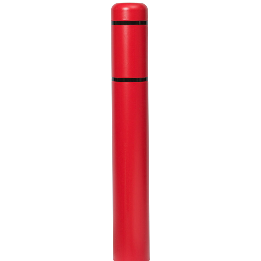Innoplast BollardGard 7 1/8" x 72" Red Bollard Cover with Black ...