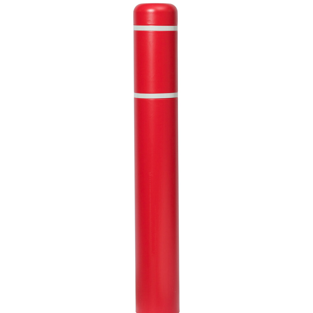 Innoplast BollardGard 7 1/8" x 60" Red Bollard Cover with White ...