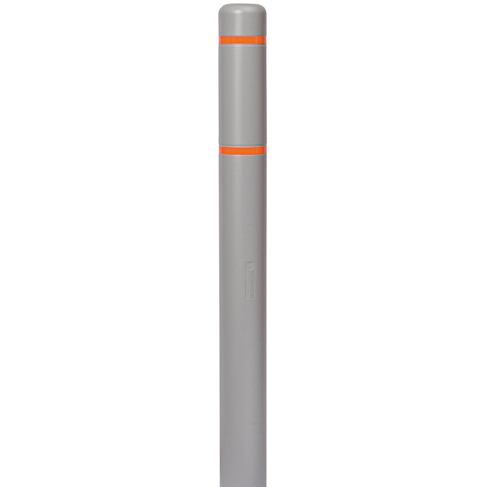 Innoplast BollardGard 4 11/16" x 52" Gray Bollard Cover with Orange ...