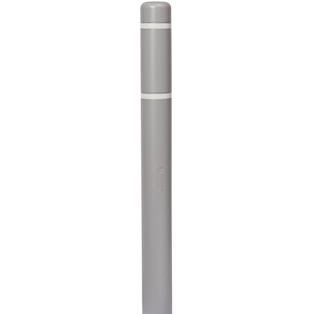 Innoplast BollardGard 4 11/16" x 52" Gray Bollard Cover with White ...