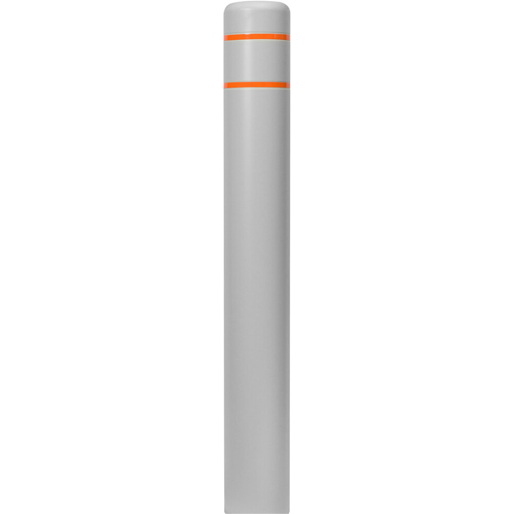 Innoplast BollardGard 7 1/8" x 60" Light Gray Bollard Cover with Orange ...