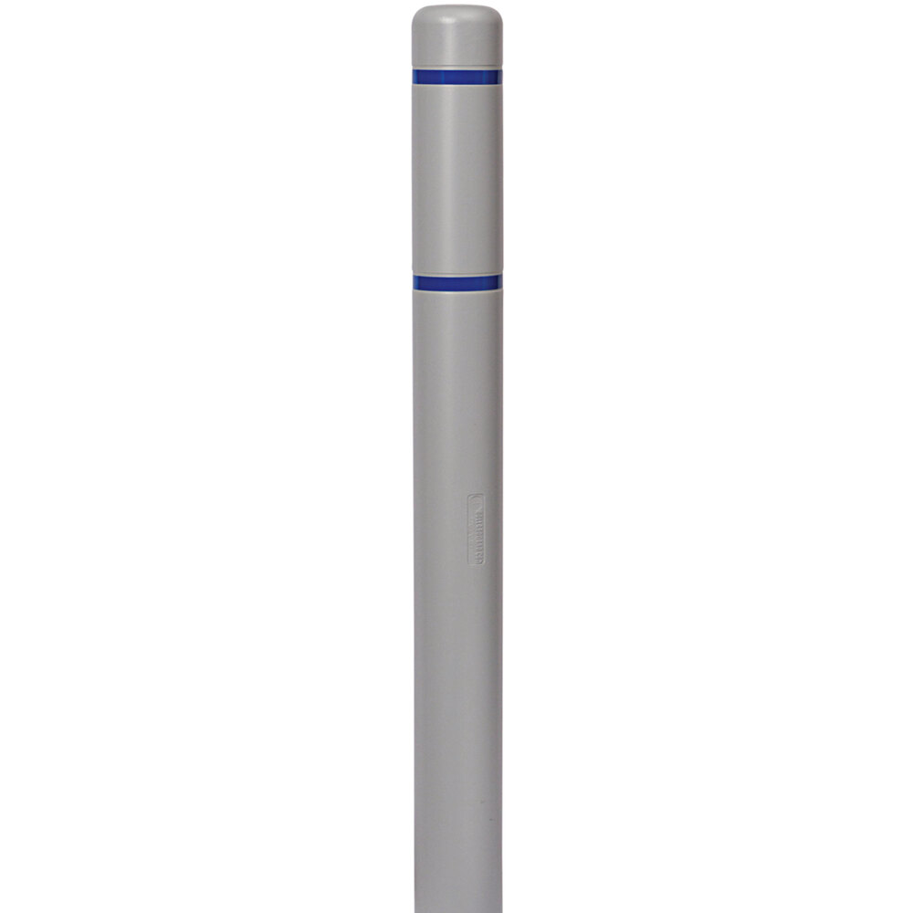 Innoplast BollardGard 4 11/16" x 64" Gray Bollard Cover with Blue ...
