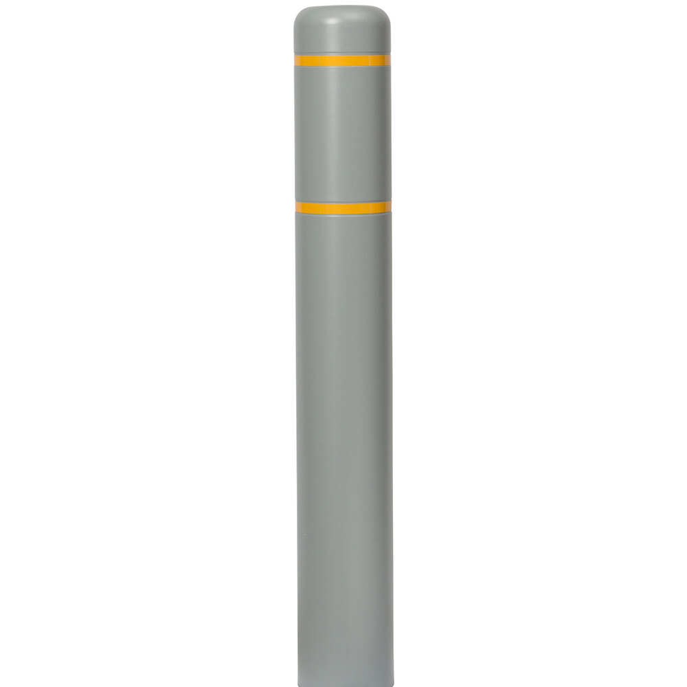 Innoplast BollardGard 7 1/8" x 60" Gray Bollard Cover with Yellow ...