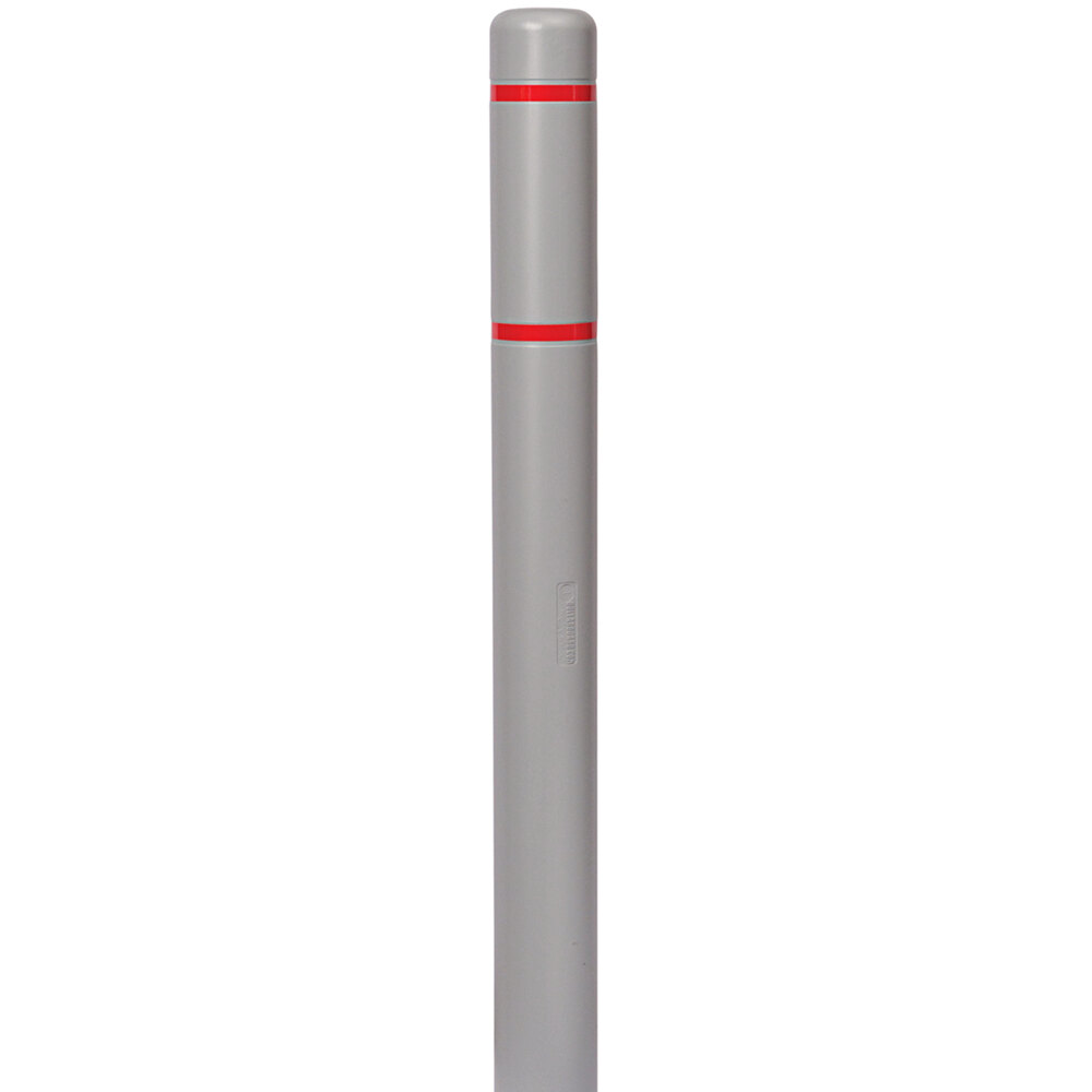 Innoplast BollardGard 4 11/16" x 52" Gray Bollard Cover with Red ...