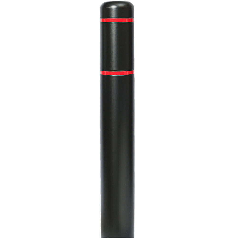 Innoplast BollardGard 7 1/8" x 72" Black Bollard Cover with Red ...