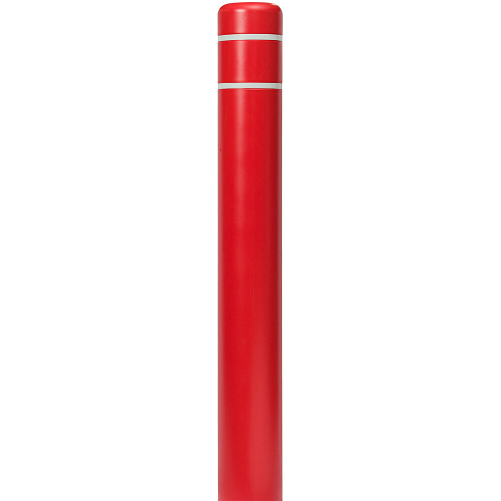 Innoplast BollardGard 9 1/8" x 72" Red Bollard Cover with White ...