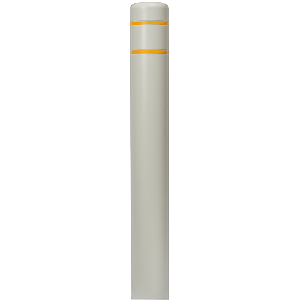 Innoplast BollardGard 9 1/8" x 72" Light Gray Bollard Cover with Yellow ...