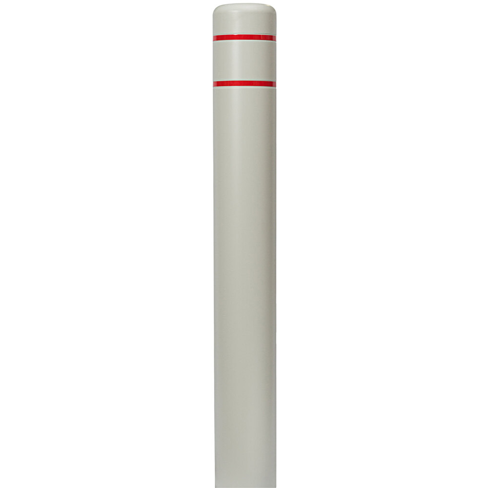Innoplast BollardGard 9 1/8" x 72" Light Gray Bollard Cover with Red ...