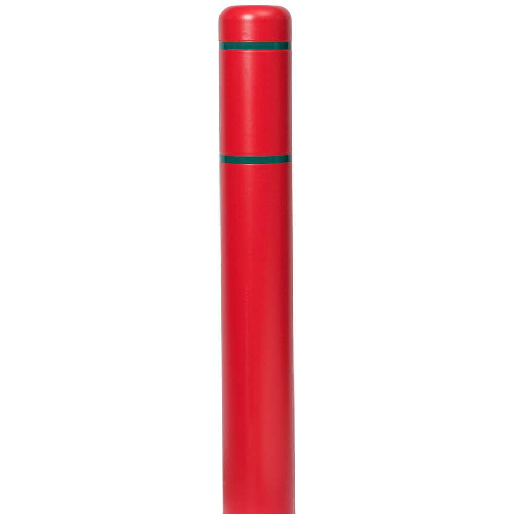 Innoplast BollardGard 7 1/8" x 52" Red Bollard Cover with Green ...