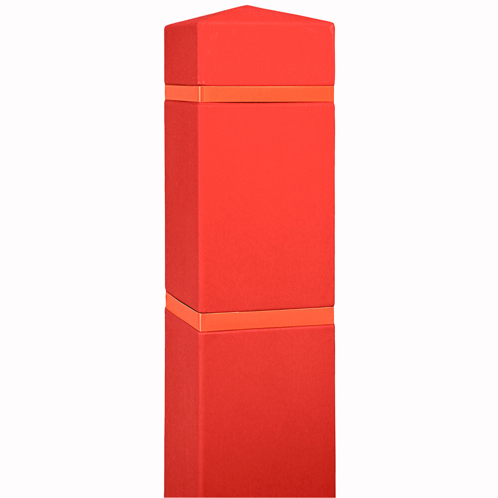 Innoplast BollardGard 6 1/2" x 60" Red Square Bollard Cover with Orange ...