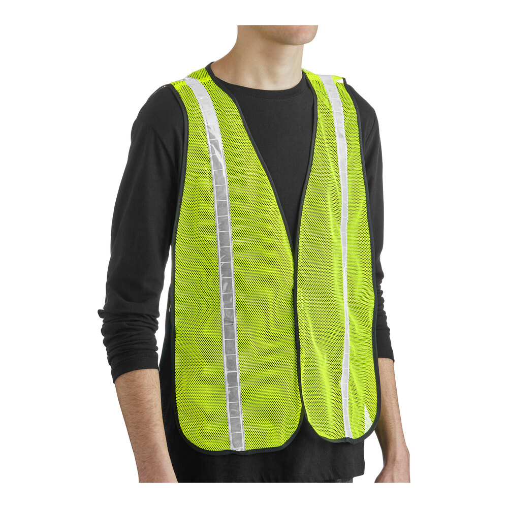 Lavex Lime High Visibility General Purpose Safety Vest with Hook & Loop ...