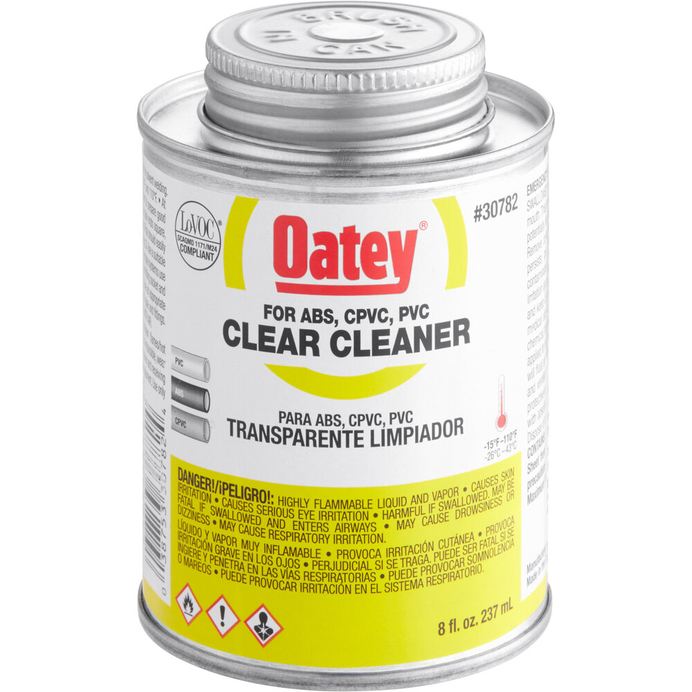 Oatey 30782 8 oz. Clear Cleaner for ABS / PVC / CPVC Pipe & Fittings