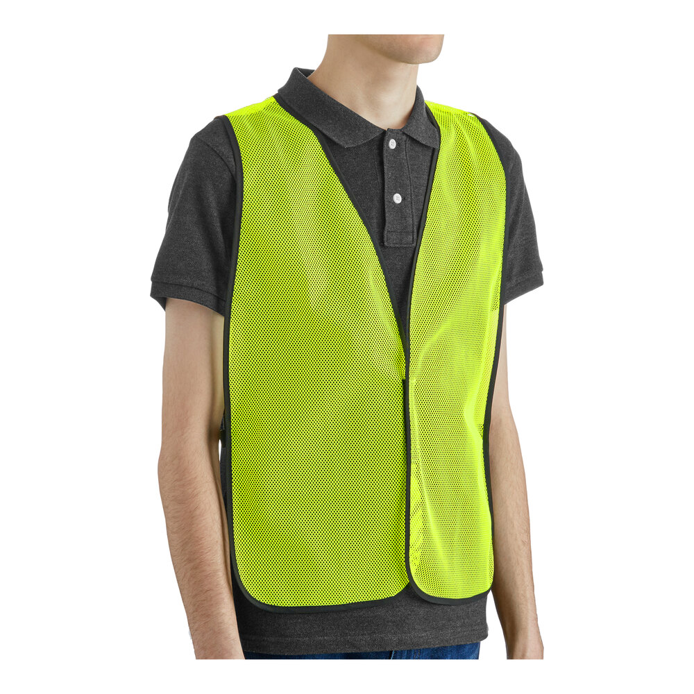 Lavex 25" x 18" Lime High Visibility General Purpose Safety Vest with ...