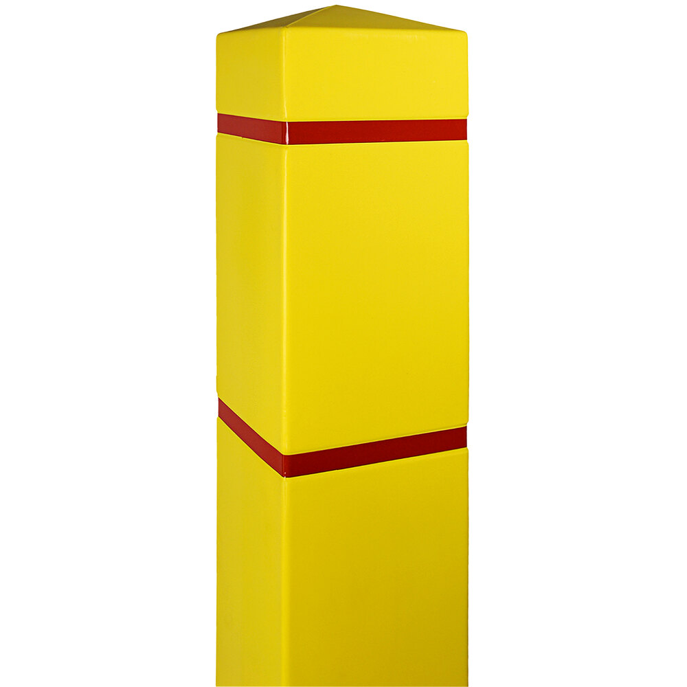 Innoplast BollardGard 6 1/2" x 60" Yellow Square Bollard Cover with Red ...