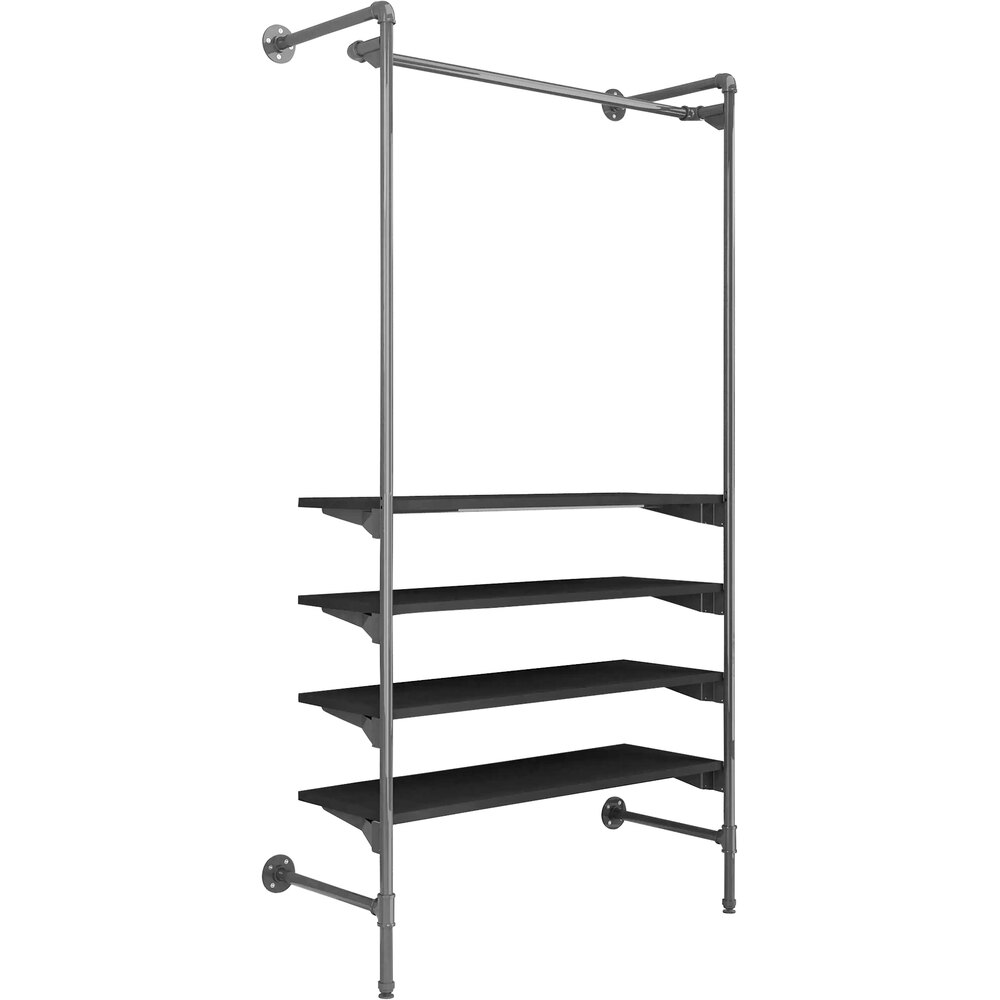 Econoco 48" x 96" Industrial-Style Outrigger Kit with Garment Rail and ...