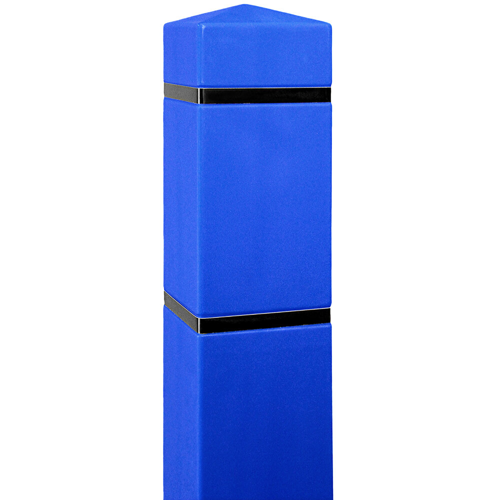 Innoplast BollardGard 6 1/2" x 60" Blue Square Bollard Cover with Black ...