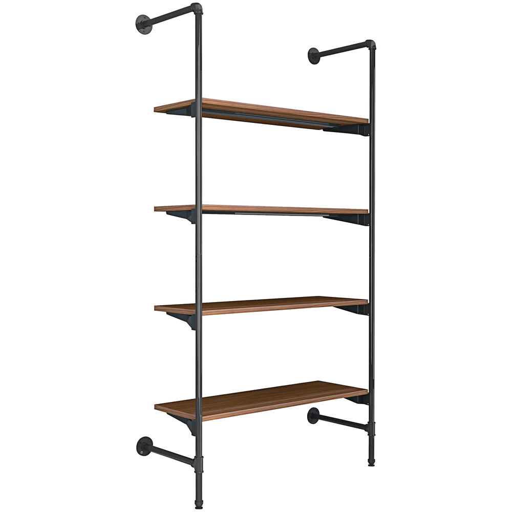 Econoco 48" x 96" Industrial-Style Outrigger Kit with 4 Brown Woodgrain ...