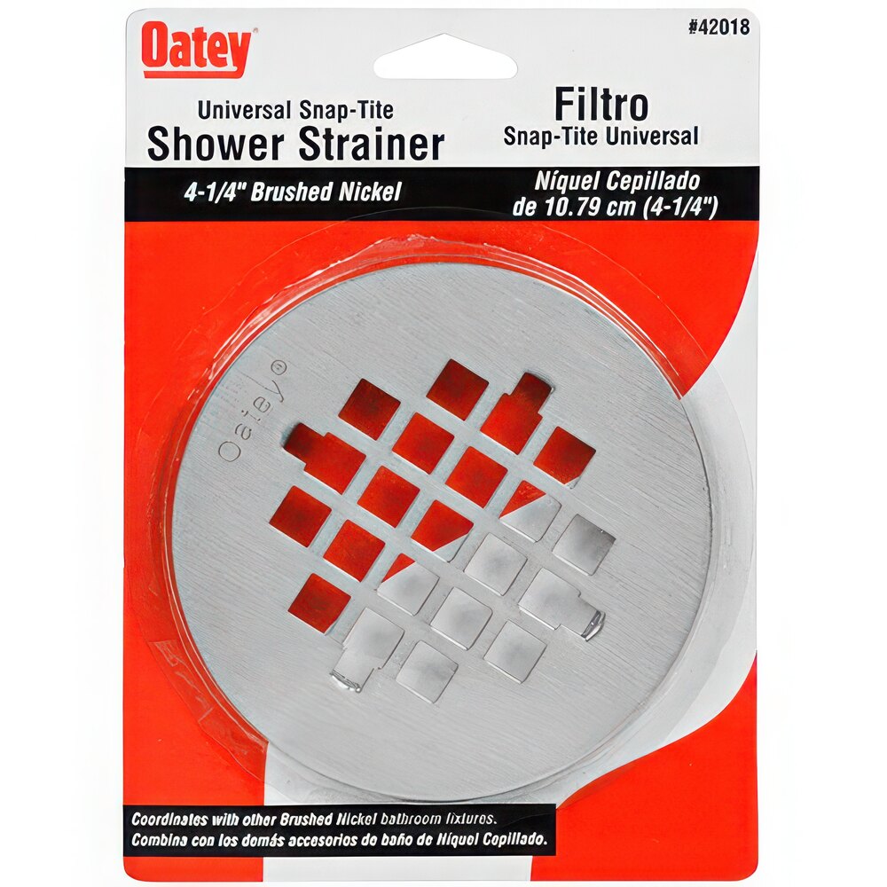 Oatey Snap-Tite 42018 4 1/4" Shower Drain Strainer with Brushed Nickel ...