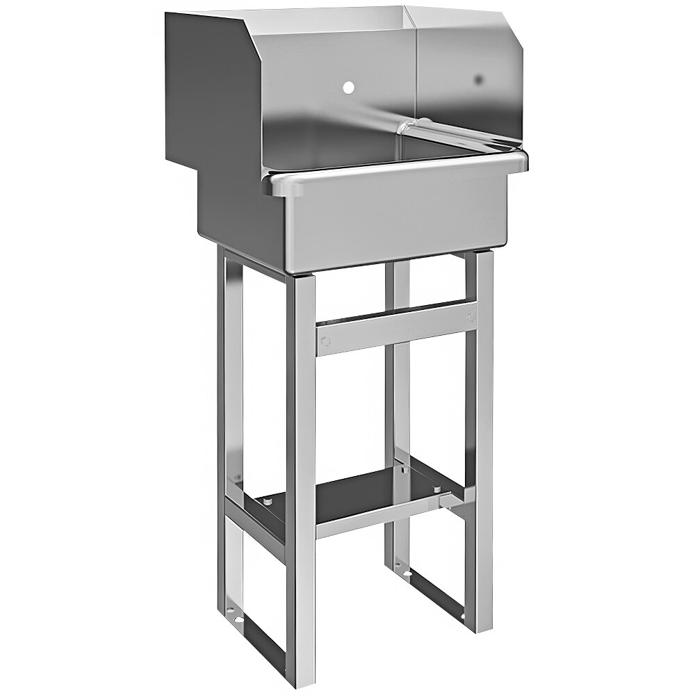 Sani-Lav 7278 20" x 17 1/2" Floor Mounted Sink with Side Splashes and 8 ...