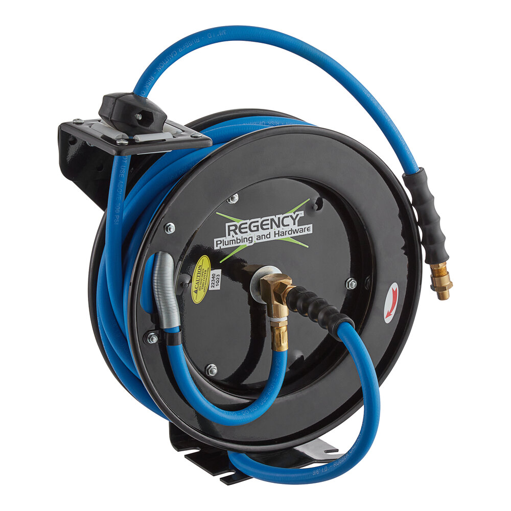 Regency Open Powder-Coated Steel Hose Reel with 35' x 3/8" Hose