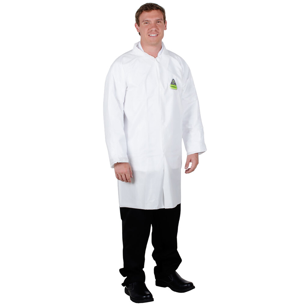 Cordova White Defender II Microporous Heavy Weight Lab Coat with Open ...