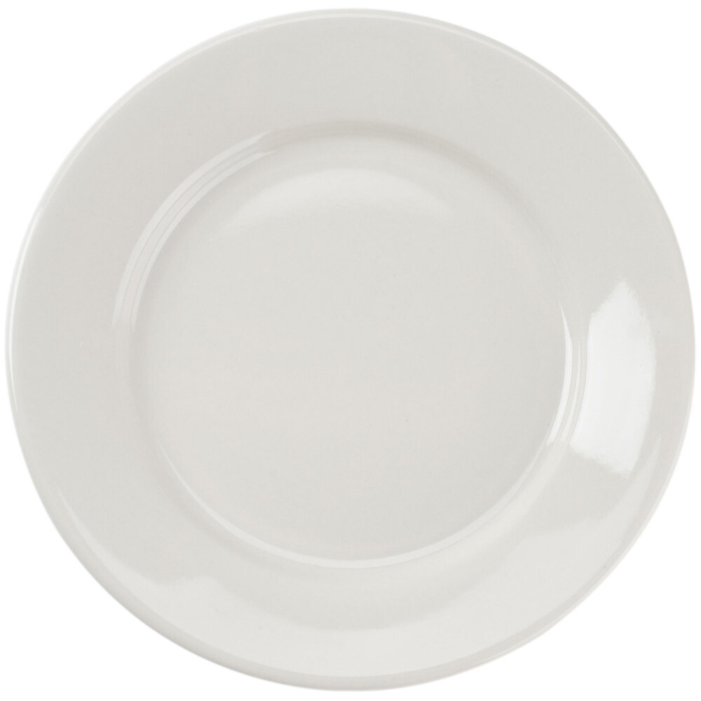 CAC REC-6 6 1/2" Ivory (American White) Wide Rim Rolled Edge China ...