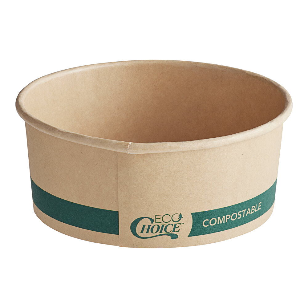 EcoChoice 24 oz. Round Kraft Bio-Lined Compostable Take-Out Container ...