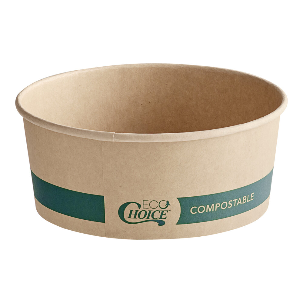 EcoChoice 50 oz. Round Kraft Bio-Lined Compostable Take-Out Container 7 ...
