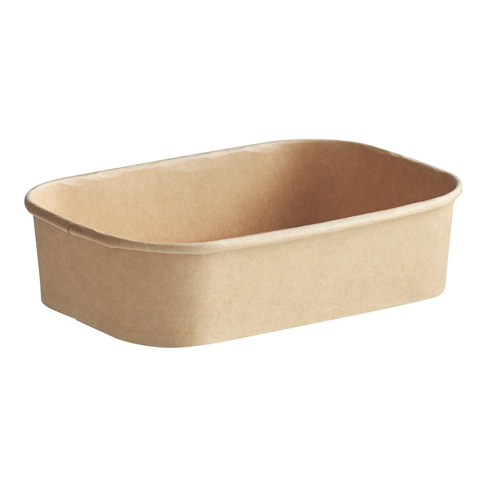 Choice 16 oz. Rectangular Kraft PE-Lined Microwavable Take-Out ...