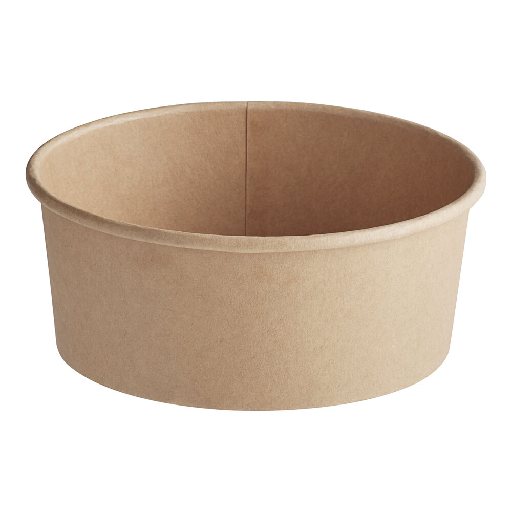 Choice 24 oz. Round Kraft PE-Lined Microwavable Take-Out Container - 50 ...