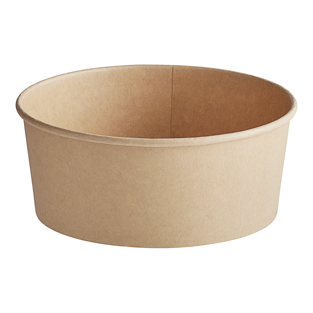 Choice 50 oz. Round Kraft PE-Lined Microwavable Take-Out Container - 50 ...