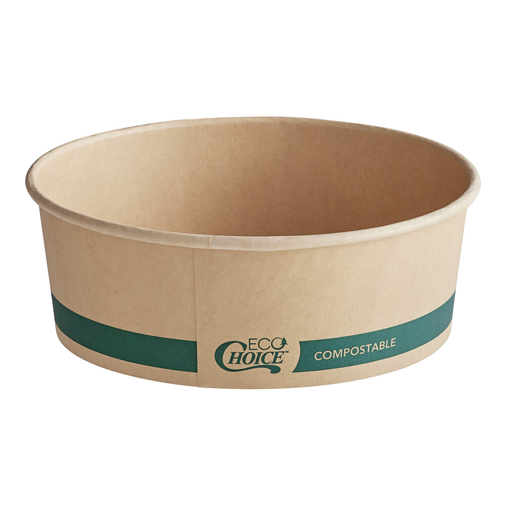 EcoChoice 44 oz. Round Kraft Bio-Lined Compostable Take-Out Container 2 ...