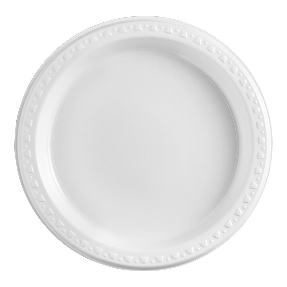 Huhtamaki Chinet White Heavyweight Plastic Plate 7" - 125/Pack