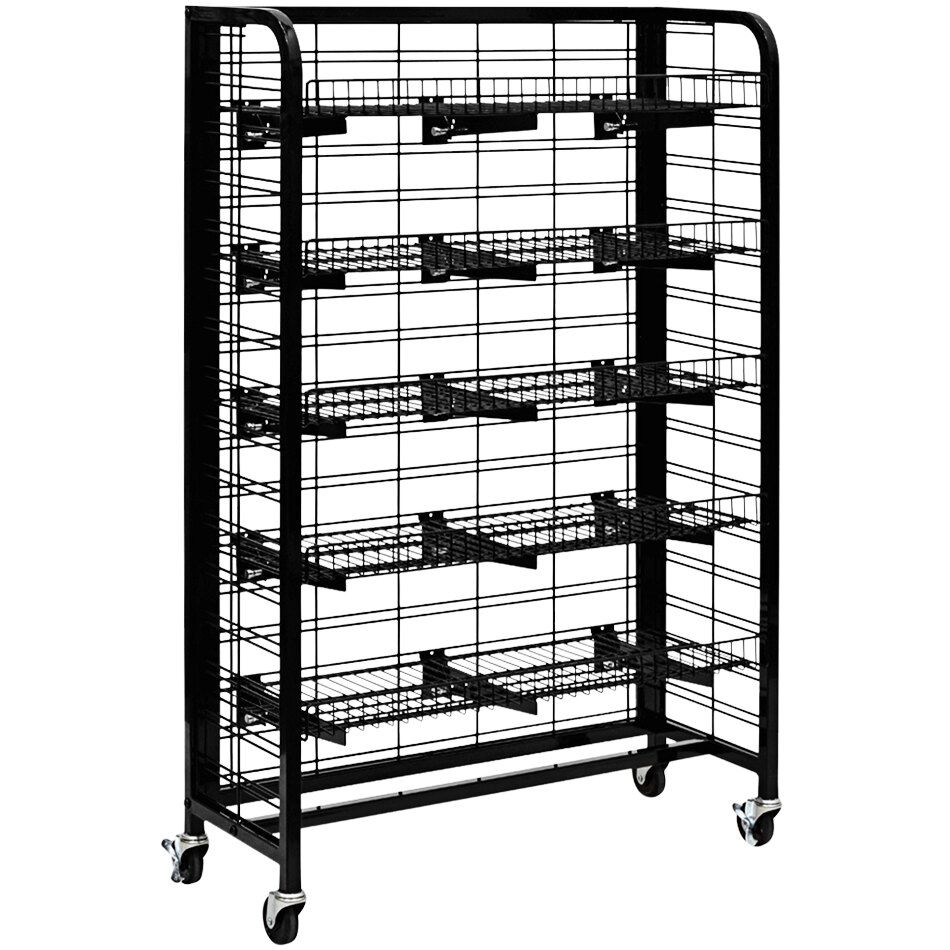 13 X 36 X 52 Mobile 5 Shelf Merchandising Display