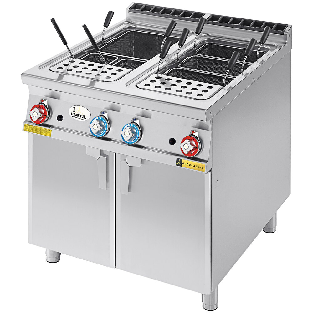 Arcobaleno APCG35D Aurora 22 Gallon Liquid Propane Two Section Pasta ...