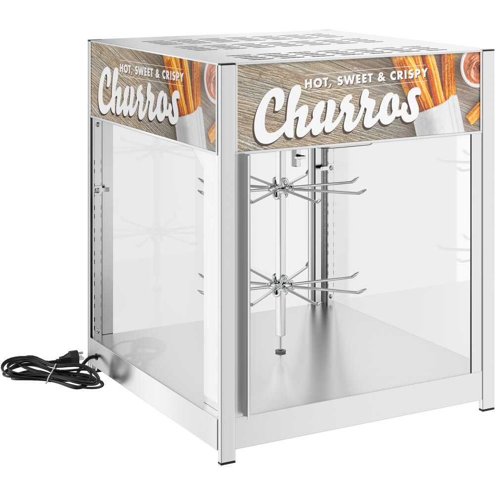 ServIt 18" Churro Self-Service Countertop Display Warmer with 4-Shelf ...